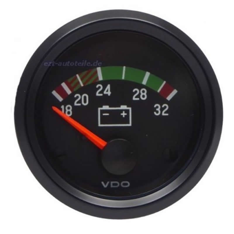 VDO Voltmeter, VDO Cockpit Vision Voltmeter 18-32V 52mm 24V, VDO Vision ...